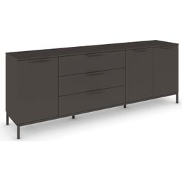 Kommode Rauch "Flipp" Sideboards Gr. B/H/T: 200cm x 72cm x 42cm, 3 St., grau (graphit) 3-türig mit 3 Schubladen und Soft-Close-Funktion