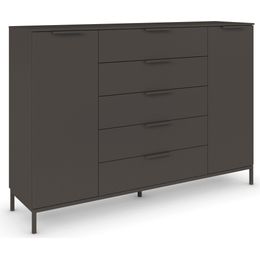 Kommode Rauch "Flipp" Sideboards Gr. B/H/T: 160cm x 111cm x 42cm, 5 St., grau (graphit) 2-türig mit 5 Schubladen und Soft-Close-Funktion in zwei Breiten