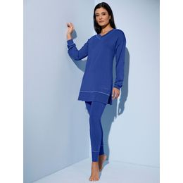 Hausanzug feel good, Damen, Gr. 40/42, blau (royalblau), 62% Viskose, 33% Modal, 5% Elasthan, Homewear-Sets