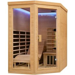 Artsauna - Infrarotkabine Kolding – Triplex-Heizsystem Infrarotsauna - 2 Personen – LED-Farblicht, digitale Steuerung – Hemlock-Holz