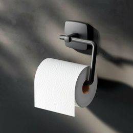 Am.pm - Toilettenpapierhalter Wandmontage ohne bohren klebend Klopapierhalter Edelstahl wc Papierhalter für Badezimmer Edelstahl, Schwarz matt