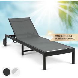 Lucca Lounger Liegestuhl Polyester Aluminium 4-Stufen - Blumfeldt