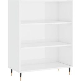 Jinlefu - Bücherregal Hochglanz-Weiß 69,5x32,5x90 cm Holzwerkstoff vidaXL