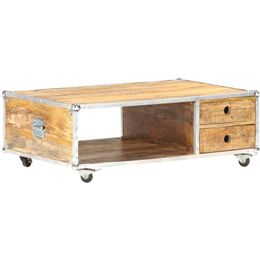 Jinlefu - Couchtisch 89x59x33 cm Massives Raues Mangoholz vidaXL