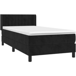 Boxspringbett mit Matratze Schwarz 80x200 cm Samt vidaXL