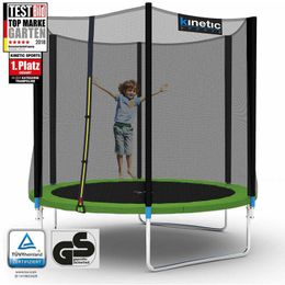 Trampolin Outdoor salto - Kindertrampolin Gartentrampolin Set mit Leiter, Netz, Randpolster, usa Sprungtuch Grün ø 250 cm - Kinetic Sports