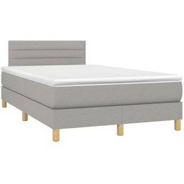 Boxspringbett mit Matratze Hellgrau 120x200 cm Stoff vidaXL