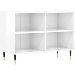 TV-Schrank,TV-Möbel Hochglanz-Weiß 69,5x30x50 cm Holzwerkstoff vidaXL