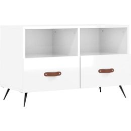 Jinlefu - TV-Schrank Hochglanz-Weiß 80x36x50 cm Holzwerkstoff vidaXL