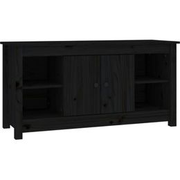 TV-Schrank Schwarz 103x36,5x52 cm Massivholz Kiefer vidaXL