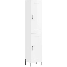 Jinlefu - Highboard Hochglanz-Weiß 34,5x34x180 cm Holzwerkstoff vidaXL