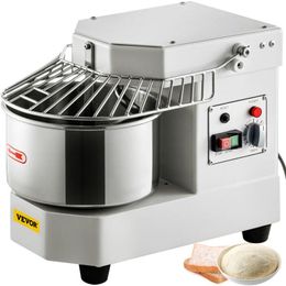 Vevor - Teigknetmaschine Küchenmaschine, 8 l Edelstahl Teigmixer, 450 w, einstellbar (130/233/414 U/min), inkl. Edelstahlschüssel, Sicherheitsschild,