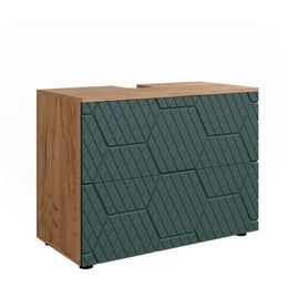 VICCO - Waschbeckenunterschrank Irma, Grün, 80 cm mit 2 Schubladen