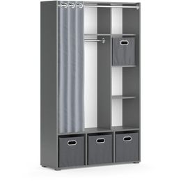 Kleiderschrank Luigi, Grau, 105.8 x 178.1 cm Mit Faltboxen (grau) VICCO