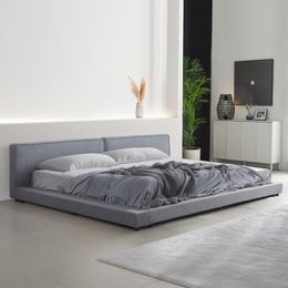 Bett mit Ablage galaxis Größe: 270 x 200 cm, Farbe: Grau Bett Mit Matratze 180X200 - Home Deluxe