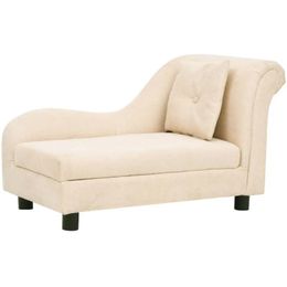 vidaXL - Hundesofa mit Kissen Creme 83x44x44 cm Plüsch