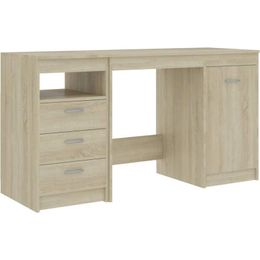 vidaXL - Schreibtisch Sonoma-Eiche 140x50x76 cm Holzwerkstoff