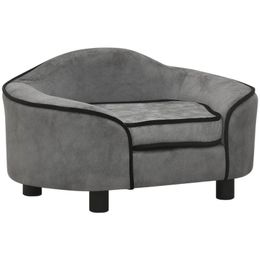 vidaXL - Hundesofa Grau 67x47x36 cm Plüsch