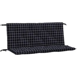 vidaXL - Gartenbank-Auflagen 2 Stk. Schwarz Karomuster 120x50x7 cm Stoff