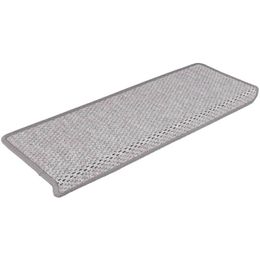 Treppenmatten Selbstklebend Sisal-Look 15 Stk. 65x21x4 Platina vidaXL