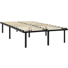 vidaXL - Bettgestell Schwarz Metall 160×200 cm