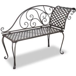 Garten-Chaiselongue 128 cm Stahl Antik Braun vidaXL