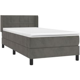 Boxspringbett mit Matratze Dunkelgrau 80x200 cm Samt vidaXL