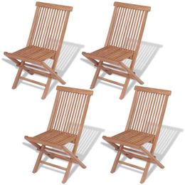 Klappbare Gartenstühle 4 Stk. Massivholz Teak vidaXL