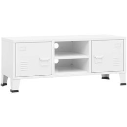 TV-Schrank Industrie-Stil Weiß 105x35x42 cm Metall vidaXL