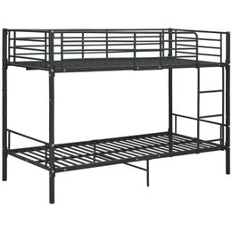 vidaXL - Etagenbett Schwarz Metall 90×200 cm