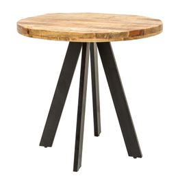 Riess Ambiente riess-ambiente Esstisch IRON CRAFT - massiv 80cm rund natur Mangoholz Esszimmer Metallbeine