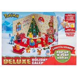 Jazwares Pokémon - Adventskalender - DELUXE mit 16 exklusiven Pokémon Weihnachts-Figuren