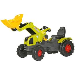 Tretfahrzeug Rolly Toys "Claas Axos 340" Tretfahrzeuge grün Kinder Kindertraktor mit Lader