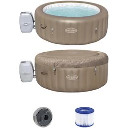 Whirlpool Bestway "LAY-Z-SPA Palm Springs AirJet™" Whirlpools Gr. H: 71 cm, 916 l, beige ØxH: 196x71 cm, für bis zu 6 Personen