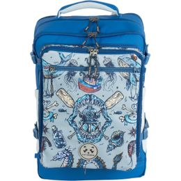 Schulrucksack KATTBJØRN "High Seas" Gr. B/H/T: 58cm x 78cm x 47cm, blau, Kinder, Polyester, Rucksäcke, mit Laptopfach; alle Innen- und Außenstoffe aus recyceltem PET