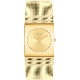 Quarzuhr Calvin Klein "CK PULSE" Armbanduhren goldfarben (goldfarben-goldfarben) Damen Armbanduhr, Damenuhr, analog, Edelstahlarmband