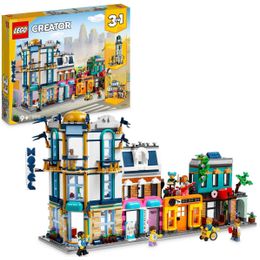 Konstruktionsspielsteine Lego "Hauptstraße (31141), Lego Creator 3in1" Spielbausteine bunt (farbe) Kinder Made in Europe