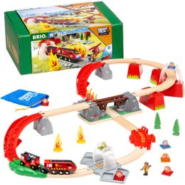 Spielzeug-Feuerwehr Brio "Brio WORLD, Feuerwehreinsatz-Rettungs-Set" Spielzeugfahrzeuge bunt Kinder FSC- schützt Wald - weltweit