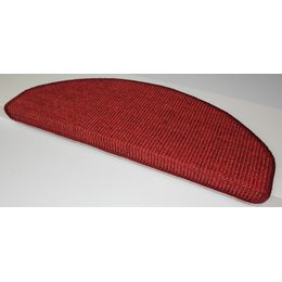 Stufenmatte Dekowe "Mara S2" Teppiche Gr. B: 25cm 15 St., 5mm, L: 65cm, rot (rot/meliert) 100% Sisal, große Farbauswahl, selbstklebend, auch als Set 15 Stück