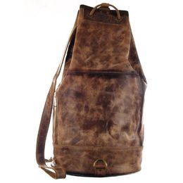 Beuteltasche GreenLand Nature "MASCU & LINE" Gr. B/H/T: 35 cm x 65 cm x 35 cm, braun Damen Taschen aus Leder