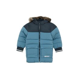 Outdoorjacke s.Oliver JUNIOR Gr. 122, blau (mid blau), Jungen, Steppware, Obermaterial: 100% Polyester. Futter: 100% Polyester, colorblocking, Jacken, mit Kapuze