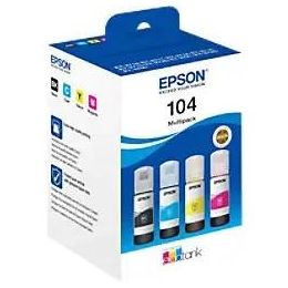 Epson 104 Original Tintenflasche C13T00P640 Schwarz, Cyan, Magenta, Gelb 4 Stück