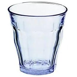 Becher Gehärtetes Glas 310 ml Blau, Transparent 6 Stück