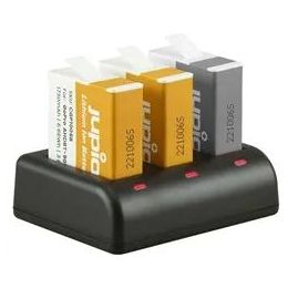 Jupio Value Pack: 2x Enduro Akku GoPro HERO 9/10/11 1730mAh + Kompaktes USB-Dreifach-Ladegerät