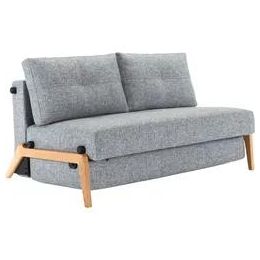 Schlafsofa INNOVATION LIVING TM "Cubed Klappsofa, hochwertige Schlaffunktion, Design und extra Komfort" Sofas Gr. B/H/T: 148cm x 79cm x 98cm, Webstoff, 140x200, grau (565 granit) Frontauszug, sehr platzsparend, abgewinkelt Sitzen, waagerecht liegen