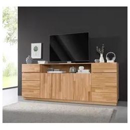 Sideboard Home Affaire Sideboards braun (eiche teilmassiv) Kommode, Breite 220 cm, teilmassiv, FSC-zertifiziert