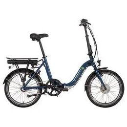 E-Bike SAXONETTE "Compact plus S" Gr. 42, blau (nachtblau), E-Bikes, 42cm, 20 Zoll (50,80cm), Pedelec, Elektrofahrrad für Damen u. Herren