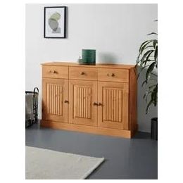 Sideboard Home Affaire "Liotta" Sideboards Gr. B/H/T: 118 cm x 80 cm x 34 cm, 2 St., beige (natur gebeizt, gewachst)