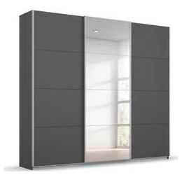 Schwebetürenschrank Rauch "Kleiderschrank Schrank Garderobe BESTSELLER KOLUNA mit Spiegel" Schränke Gr. B/H/T: 203 cm x 229 cm x 62 cm, 3 St., grau (graumetallic) inkl. 2 Innenschubladen sowie extra Einlegeböden MADE IN GERMANY