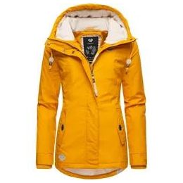 Winterjacke Ragwear "Monade" Gr. S (36), gelb (curry) Damen Jacken Winterparka mit Kapuze und m. Fleece gefüttert